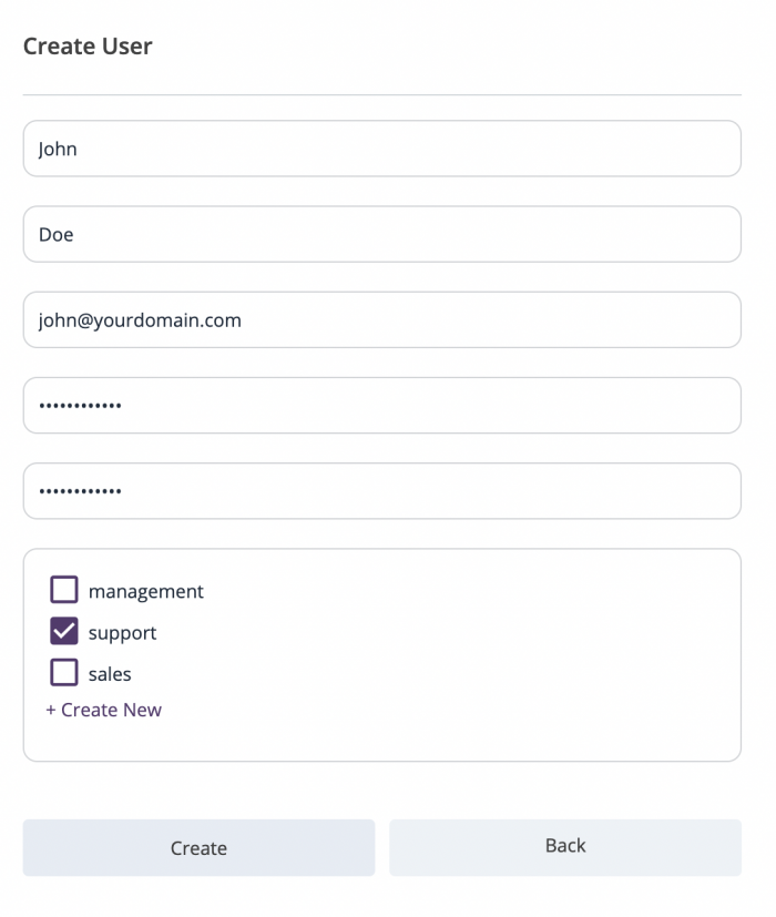 Creating a New User - MetricsFlare NPS, CES & CSAT Surveys : MetricsFlare